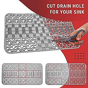 Extra Large Sink Protectors For Kitchen Sink - 25x13 Silicone Mat - Non-Slip Kitchen Mat - Kitchen Sink Accessories for Farmhouse Sink - Heat-Resistant Silicone Sink Mat
