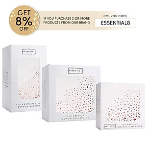 Stylish Rose Gold Napkins -Disposable Rose Gold Cocktail Napkins - 100 Rose Gold Napkins for Party - 5x5 Inch Rose Gold Napkins for Wedding - 3- Ply Rose Gold Paper Napkins- Rose Gold Dessert Napkins