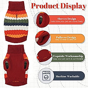 Kuoser Dog Sweater, Pet Cable Knitted Pullover Puppy Warm Clothes, Doggy Turtleneck Classic Knitwear Soft Thickening Doggie Outfit, Cold Weather Thermal Wear for Small Medium Dogs Cats