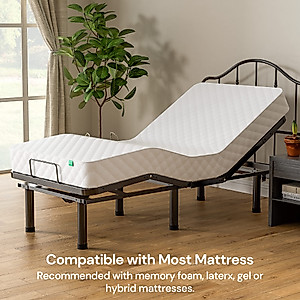 SunsGrove Twin XL Adjustable Bed Frame with Head and Foot Incline, Electric Bed Frame Base, Adjustable Leg Heights, Wired Remote