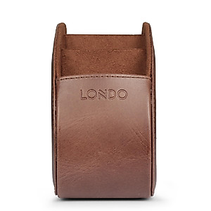 Londo Remote Control Holder with 5 Pockets - Store DVD, Blu-Ray, TV, Roku or Apple TV Remotes - Italian Genuine Leather with Suede Lining - Slim, Compact Living or Bedroom Storage