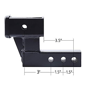HITOWMFG 2Inch Trailer Hitch Receiver Extension with 4 inch Rise/Drop, Solid Shank