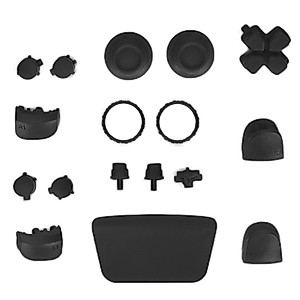 Full Set for , Thumbsticks Buttons R1 L1 R2 L2 ABXY Buttons Controller Replacement Parts for (Black) [video game]