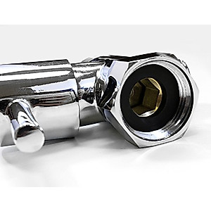 LUXE Metal T-adapter with Shut-off Valve, 3-way Tee Connector, Chrome Finish, for LUXE NEO Bidets