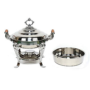 Round Chafing Dish Buffet Catering Tray,360° Rotate Stainless Steel Chafer Container,Chafing Dish for Banquet Buffet Events,Food Warmer Chafing Dishes