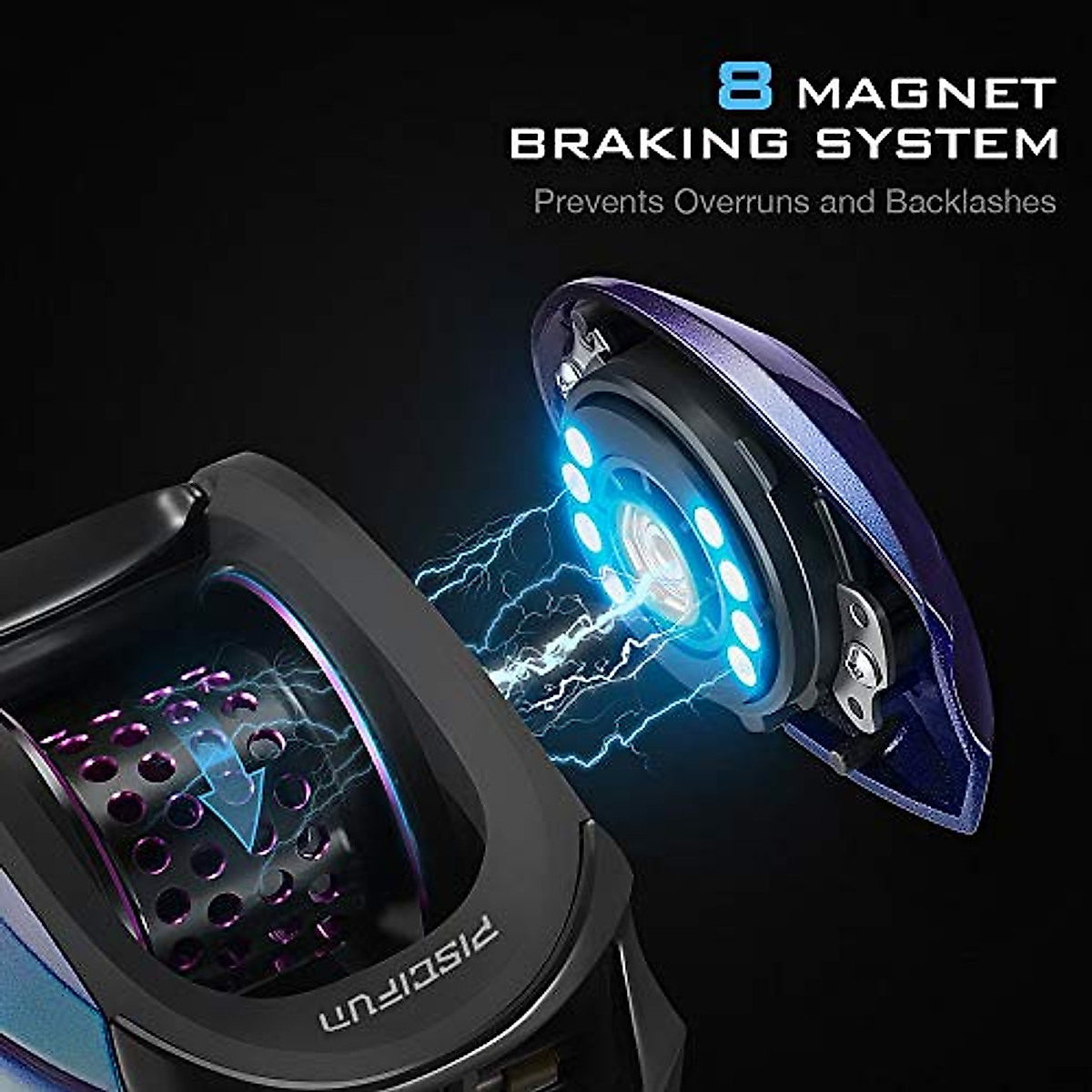 Piscifun Spark Pro Baitcasting Reel - Low Profile 6.6:1 Baitcaster Fishing Reel, Super Compact 16.5 LB Carbon Fiber Drag, 11 + 1 Shielded Ball Bearings Magnetic Brake System(Right Handed)