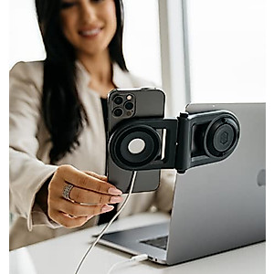 STM MagArm – MagSafe Accessory - Mount iPhone on Laptop or Monitor – Adjust iPhone to Optimal Viewing Angle – Use with or Without The Apple MagSafeCharger - Grey (stm-935-325Y-01)