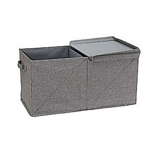 Household Essentials Jumbo Fabric Double Twist Box Storage Bin, X-Large, Grey