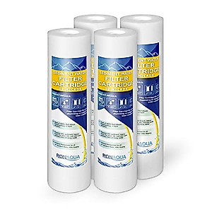 50M-4PK 50-Micron Sediment Water Filter Cartridge WELL-MATCHED with P5, AP110, WFPFC5002, CFS110, RS14, WHKF-GD05, 4-Pack