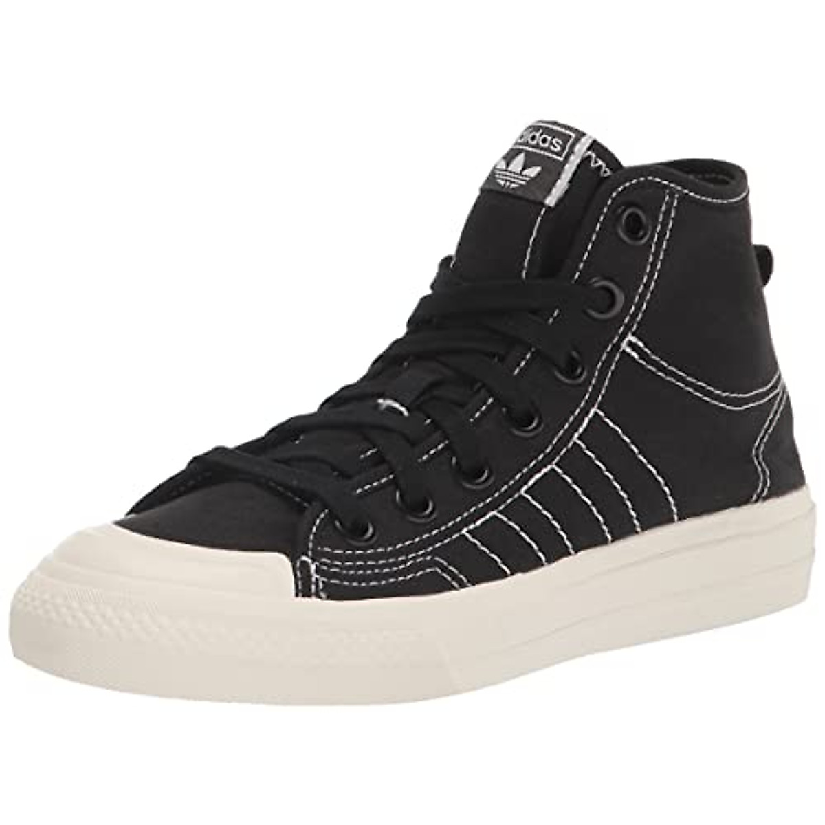 adidas Originals Men's Nizza Hi RF Sneaker, Black/White/Off White, 6.5