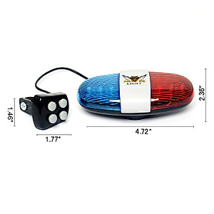 CFIKTE 6 LED Lights Bicycle Mountain Bike Police Sound, 4 Sound Electronic Horn, 4 switches to Control 4 Police Siren Sounds, 4 ringtones Free Choice, Life Rainproof Design