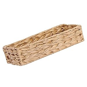 Cabilock Woven Storage Basket Desktop Sundries Organizer Books Box Container Home Decorative Wicker Baskets