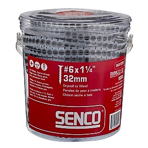 Senco 06A125P DuraSpin Number 6 by 1-1/4-Inch Drywall to Wood Collated Screw (1,000 per Box)