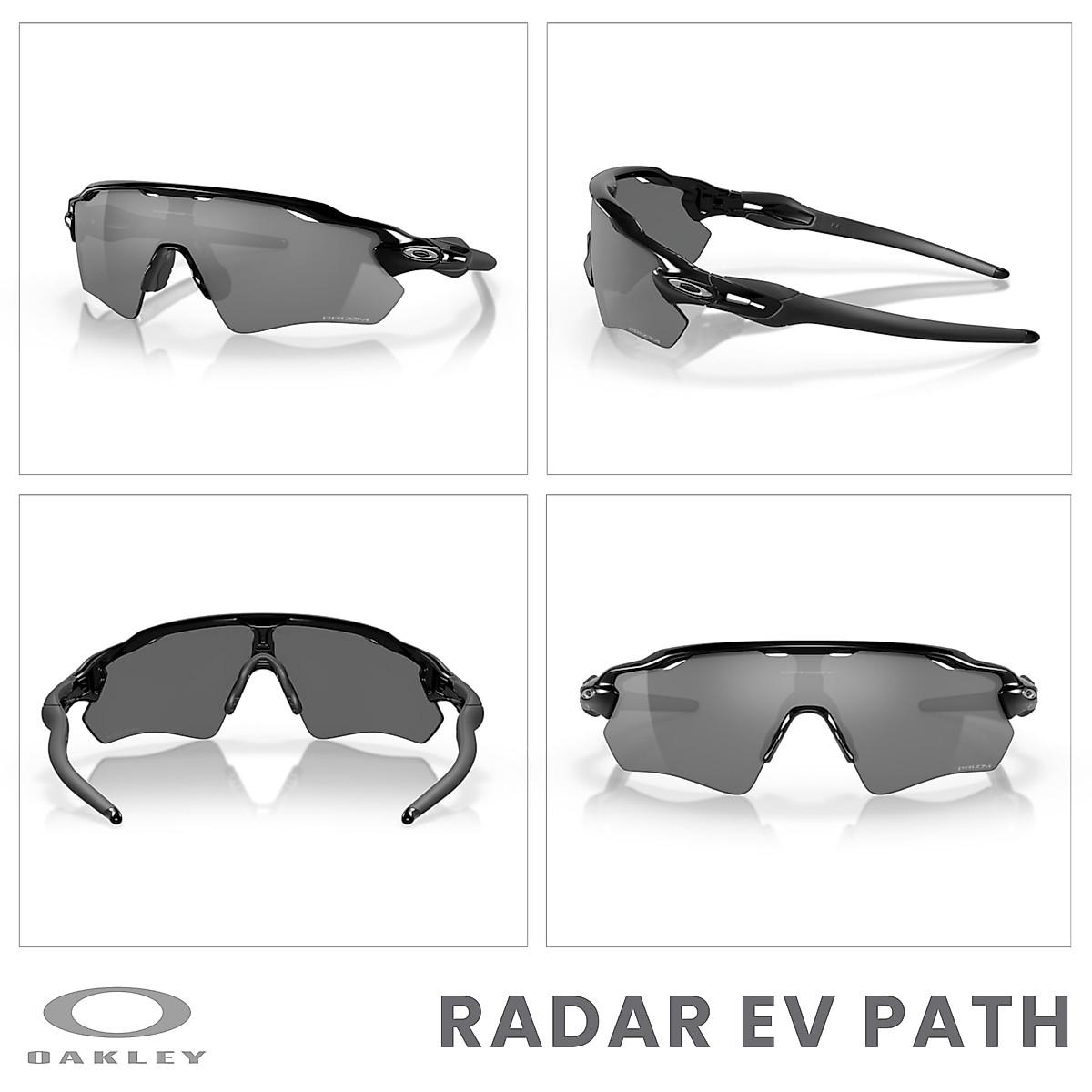 Oakley Radar EV Path OO9208 920852 38MM Polished Black/Prizm Black Shield Sunglasses For Men + BUNDLE Accessory Leash Kit + BUNDLE with Designer iWear Eyewear Kit