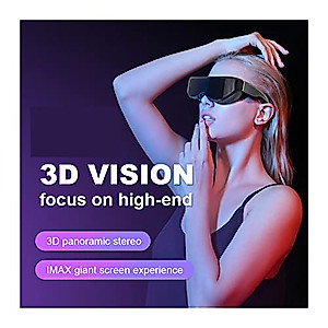 AMPACO All-in-one Head Mounted 256GB Memory 3D Android Video Smart Glasses 3DVR 1000Inch Giant Screen VR Headset HDMI Eyeglasses (Color : Black color128GB)