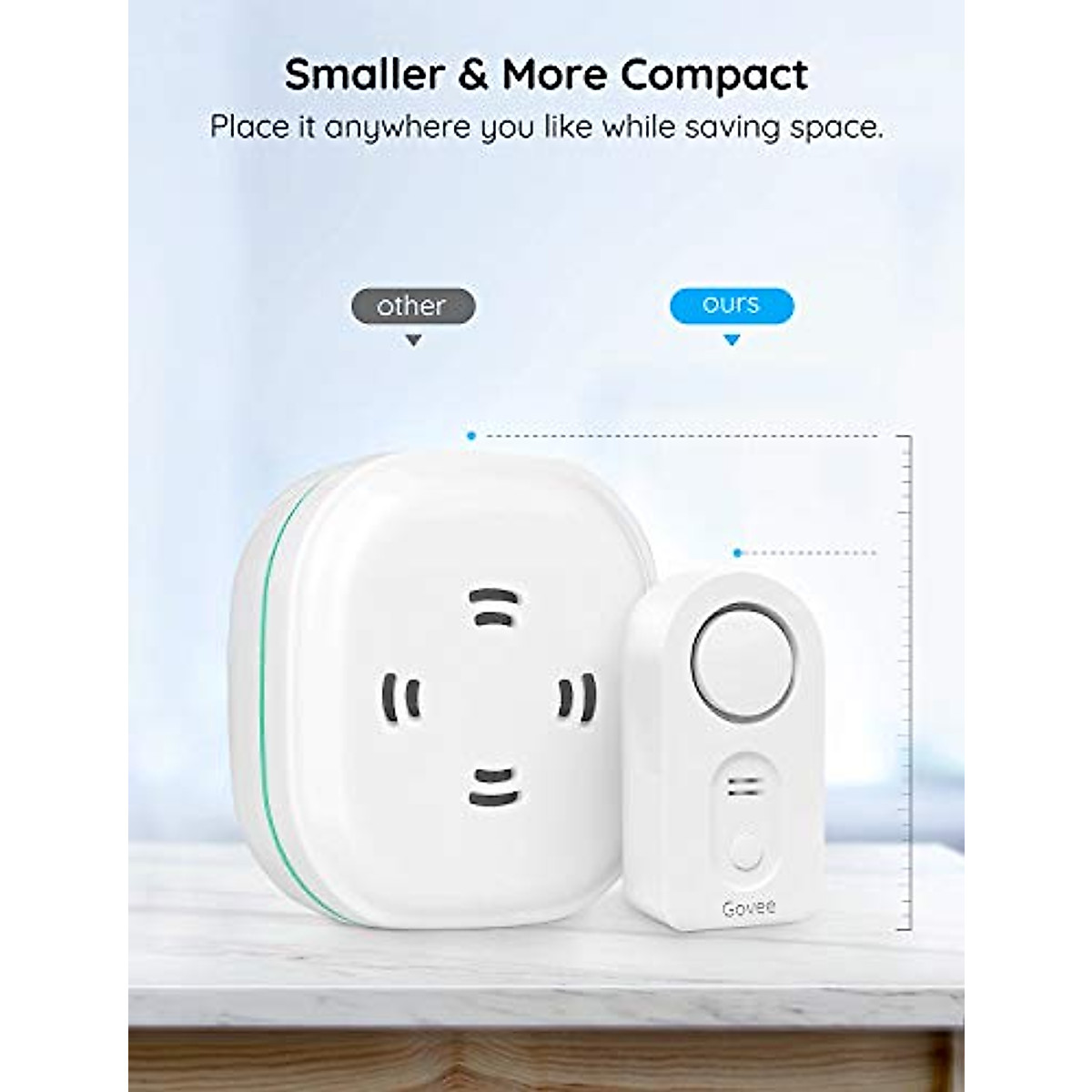 Govee Water Leak Detectors 5 Pack, 100dB Adjustable Audio Alarm Sensor, Sensitive Leak and Drip Alert, for Kitchen Bathroom Basement (Battery Included)