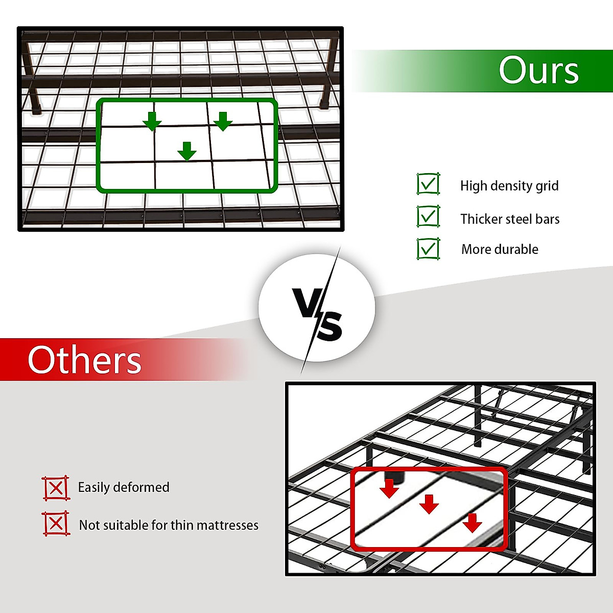 topfresh Twin Bed Frame Foldable Bed Frame Heavy Duty Metal Platform Bed Frame Twin Size Underbed Storage 14 Inches High Bed Frame No Box Spring Needed Black Sturdy Steel Bed Frame
