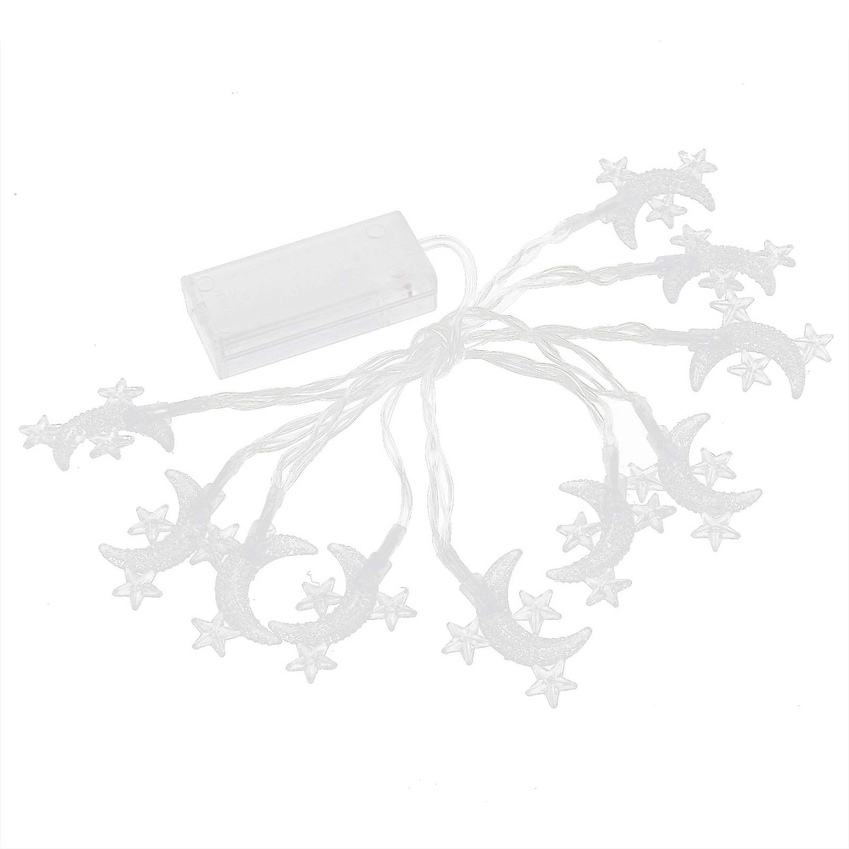 QiaNgshuAikj 3Pcs 10LED Light String, Moon Star Pull Cord Pendant Light, Battery Operated String Lights for Home Garden Courtyard Decoration