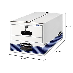 Bankers Box STOR/FILE Medium-Duty Storage Boxes, FastFold, String and Button, Legal, Case of 12 (00705)