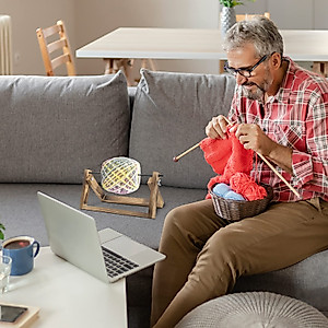 Wooden Yarn Holder Horizontal Yarn Holder for Crocheting Knitting and Crochet Supplies Dispenser Yarn Ball Holder for Crocheting, Yarn Ball Holder or Crochet Yarn Holder Thread Rack Organizer