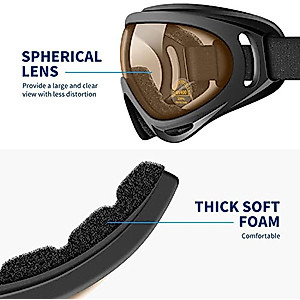 Anti-Glare Lenses, Ski Goggles, Winter Sport Snowboard Goggles with UV 400 Protection, Snowboard Goggles for Kids, Boys & Girls, Youth, Men & Women, Helmet, Wind Resistance (White Transparent)