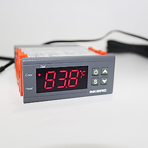 Inkbird Temp Control Thermostat ITC1000 Dual Stage Digital Temperature Switch Controller ℃ ℉ Display Heating Cooling Relay NTC Sensor 3D Printer Freezer Fridge Hatching 110 Volt