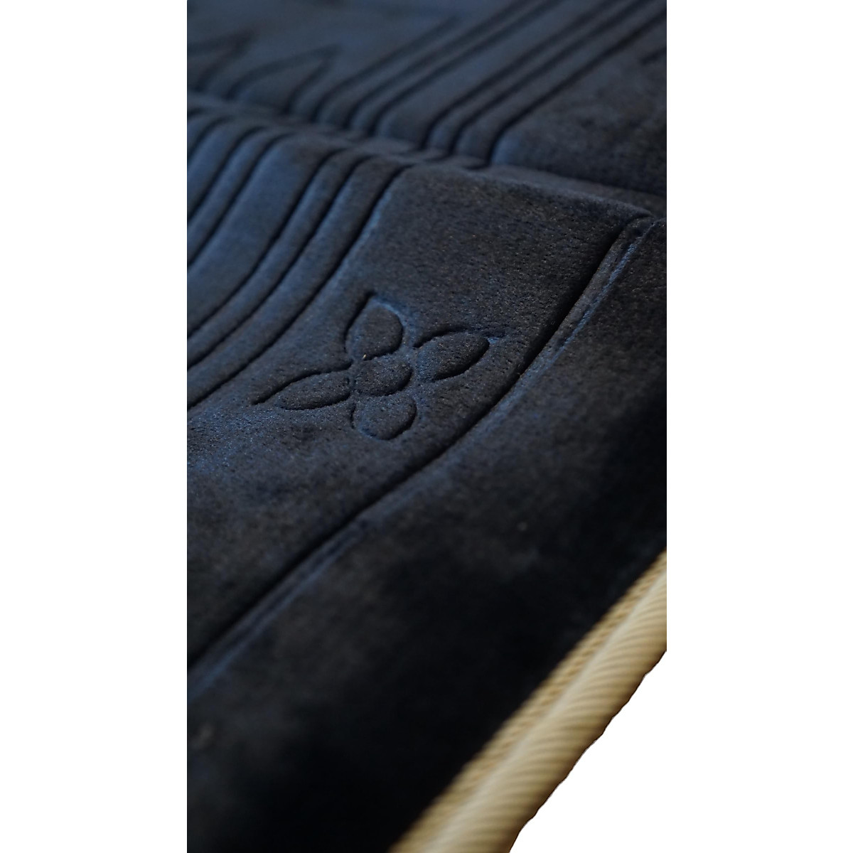 Tawakul Foldable Prayer Mat with Backrest - Thick & Padded Extra Comfort & Tote Bag for Easy Travel - Perfect for Jumah, Ramadan, Hajj, Umrah Gift for Family & Friends (Navy Blue)