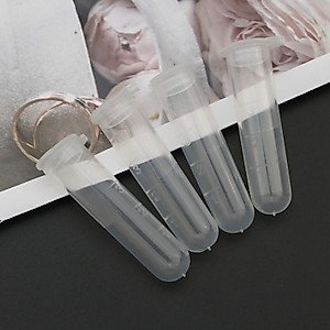 JIUWU Plastic Tube Vial Sample Storage Container 5ml Pack of 50