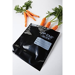 Zip-Zag BLACK 10 Half Pound Bags - Airtight Bags, Resealable, Reusable, Anti-Puncture, Washable, Food Safe, Treated for no Static, for Dry Herbs and Spices