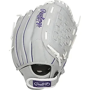 Rawlings | Sure Catch Series Fastpitch Softball Glove | Purple/Grey/White | RHT | 12'