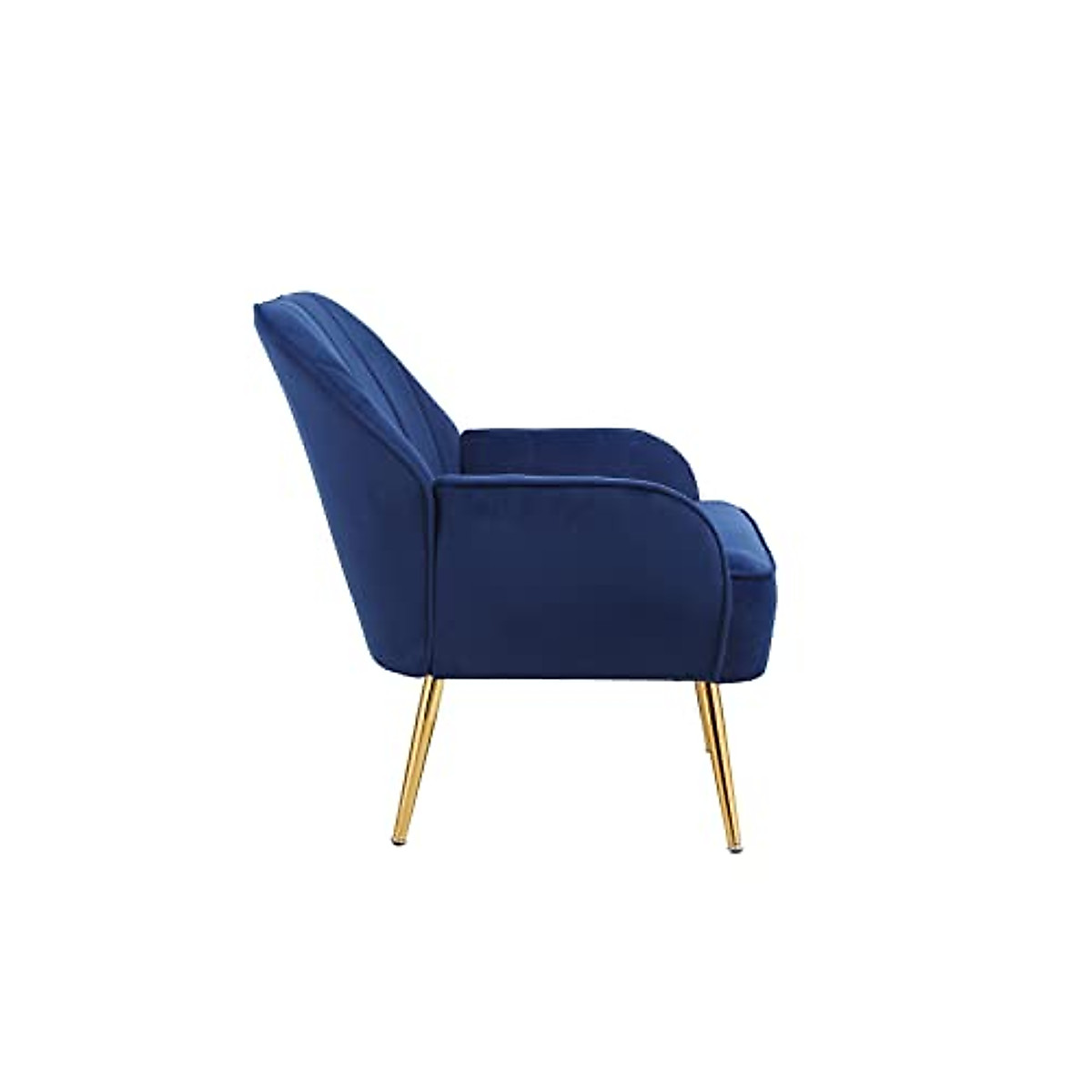 Goujxcy Modern Accent Chair, Velvet Living Room Chair, Club Chair Upholstered Tufted Decorative Reading Chair, Corner Side Chair, Vanity Chair for Bedroom, Living Room (Navy Blue)