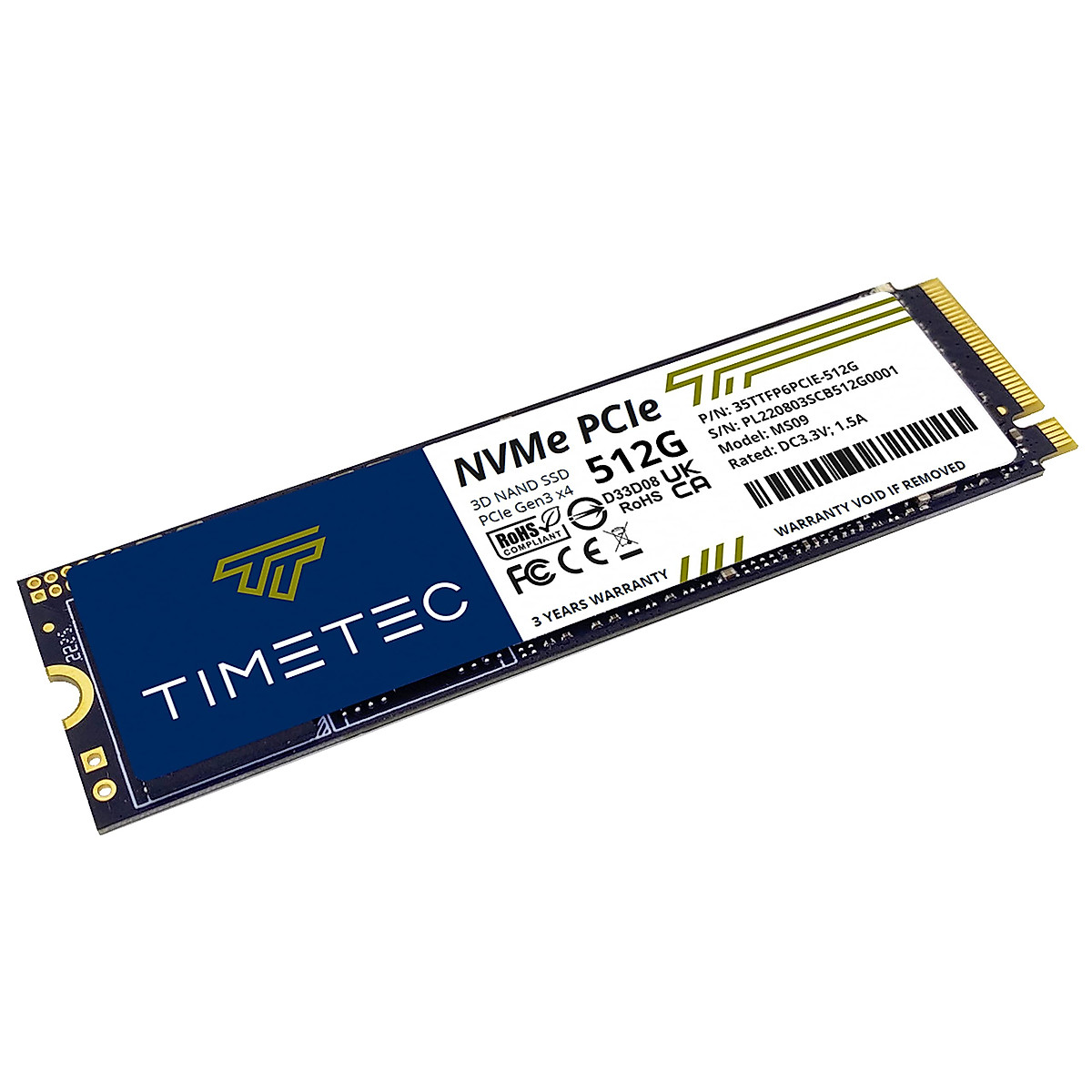 Timetec 512GB SSD NVMe PCIe Gen3x4 8Gb/s M.2 2280 3D NAND High Performance SLC Cache Read/Write Speed Up to 2,000/1,600 MB/s Internal Solid State Drive for PC Laptop and Desktop
