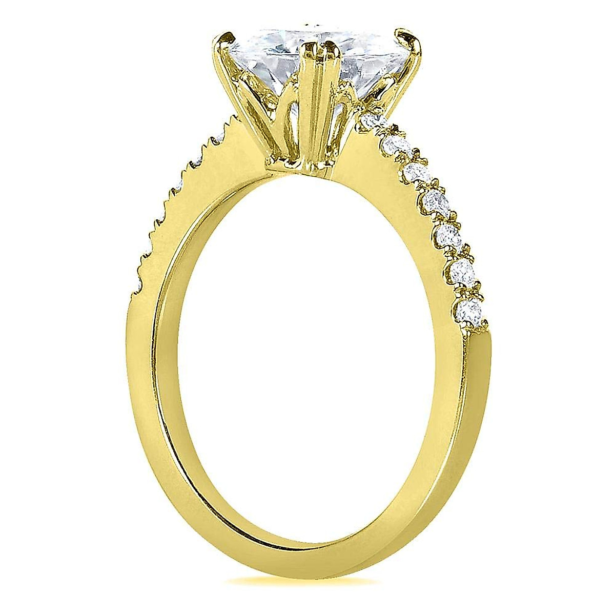 Kobelli Forever One Moissanite and Lab Grown Diamond Engagement Ring 2 1/10 CTW 14k Yellow Gold (DEF/VS), 10