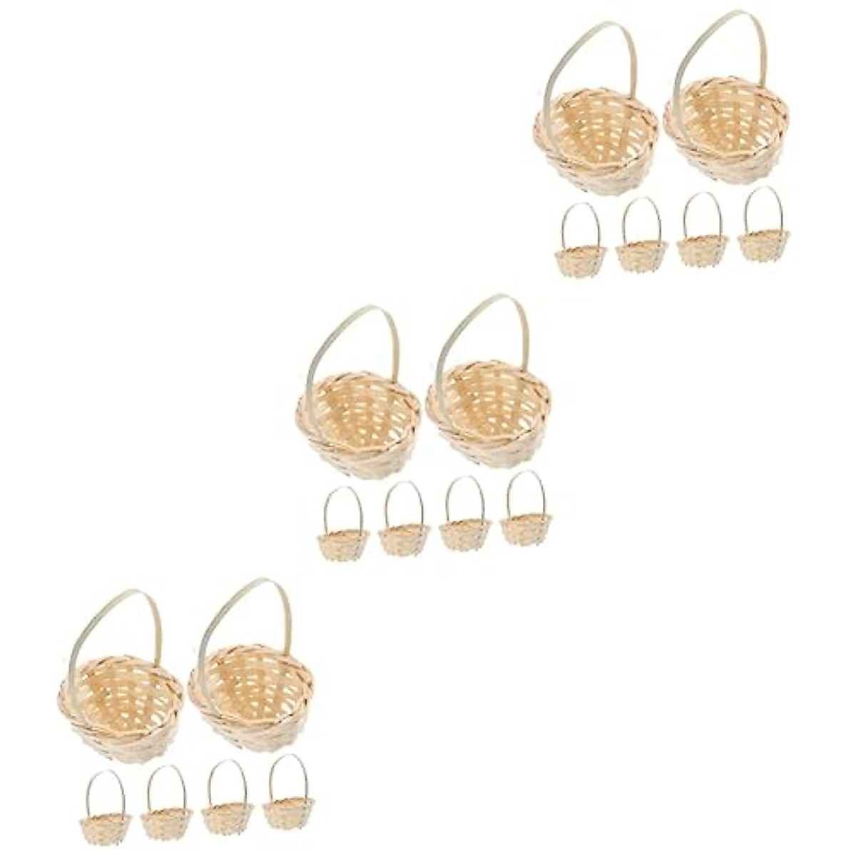 Cabilock 18 pcs mini flower basket candy gift baskets picnic basket wicker hamper doll bread baskets decoration for home flower vases decorative home décor wooden bamboo craft basket