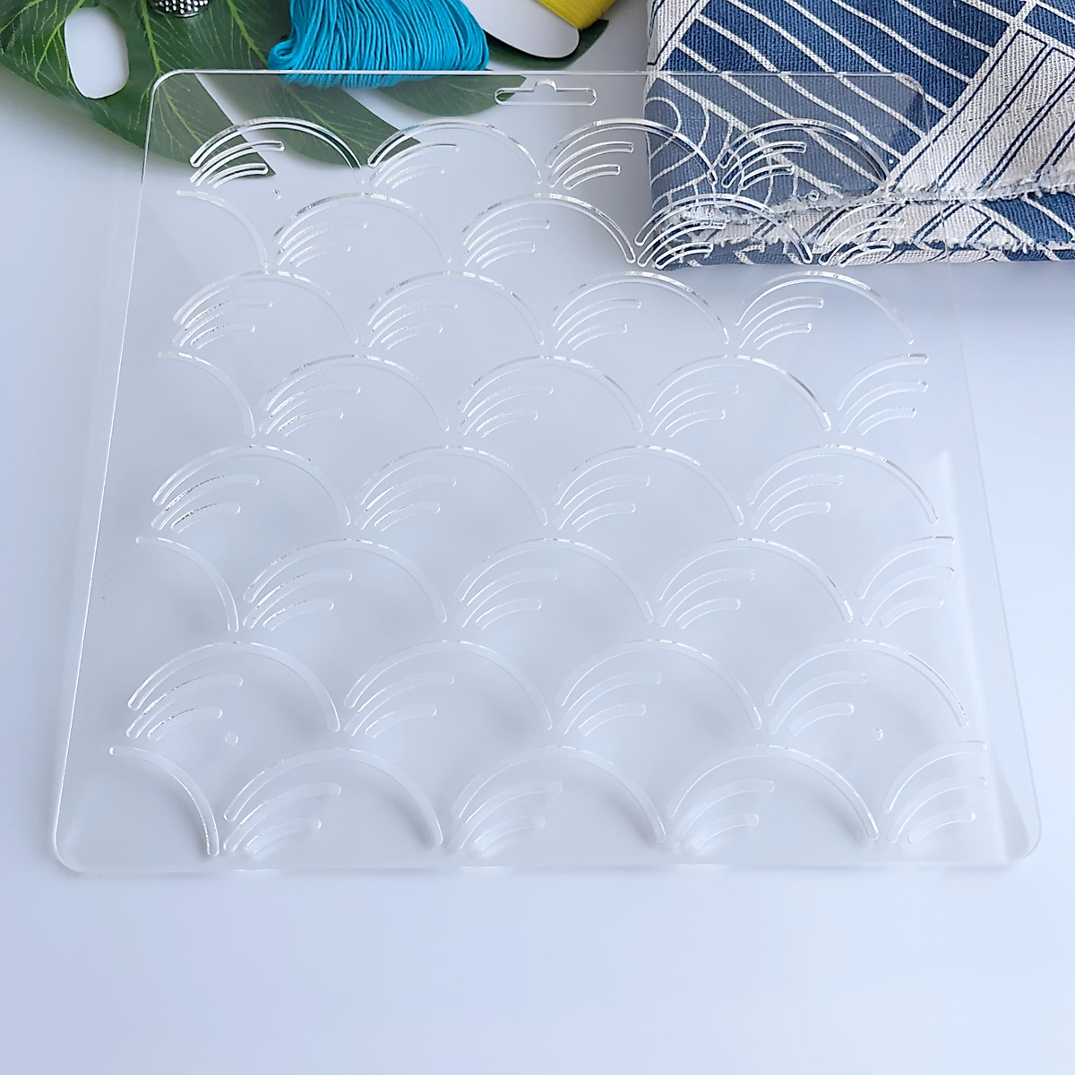 Clear Acrylic Sashiko Stencil, Embroidery Pattern, Quilting Stencil for Hand Quilting and Embroidery