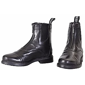 TuffRider Women's Baroque Front Zip Paddock Boots with Metal Zipper, Black, 65