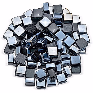 American Fireglass 1/2" Black Luster Cubes - 10 Lb Bag