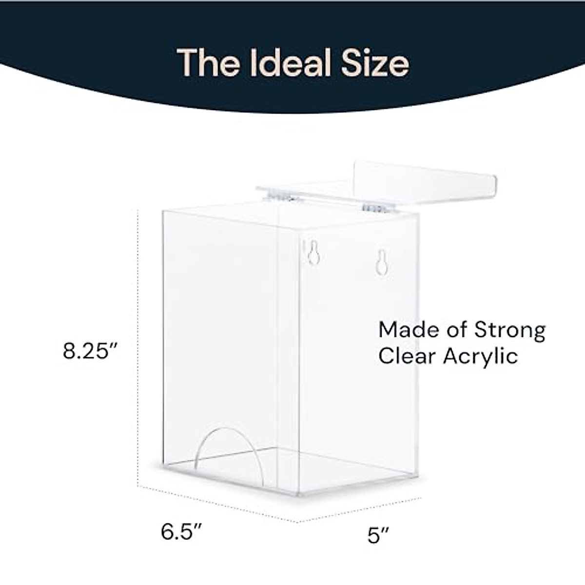 SimplyImagine Wall-Mounted Glove Dispenser for Emesis Bags, Hairnet, Face Mask, Laundry Pods, Safety Glasses, Earplugs- Acrylic Medical Shoe Covers, Safety Goggles, Toys, Hair Accessories, Beard Nets