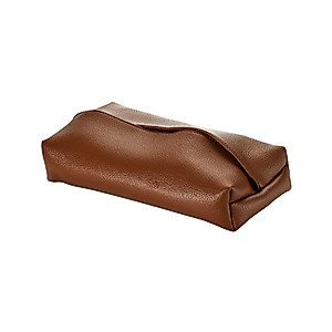 Stylish Tissue Box Pu Tissue Organizer Rectangle Napkin Dispenser and Stylish Home Napkin Holder for Vanity Bedroom Dressers Tables Gifts Modern Tissue Box (Color : Brown)