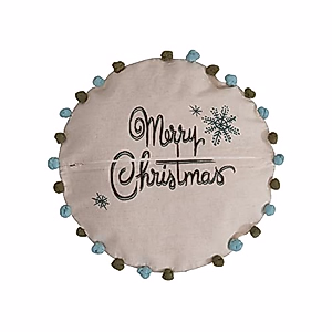 Creative Co-Op 18" Round Cotton Christmas Tree Pillow