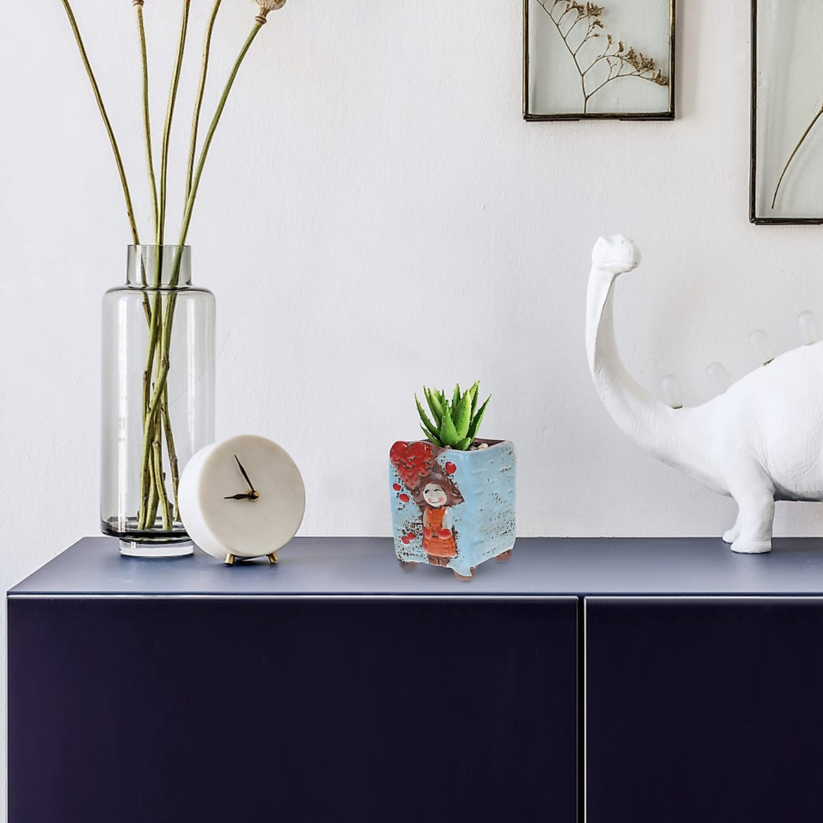 Abaodam Plant Pot container small pot bracket tabletop decor decorate plant Hydroponics flowers potted plant square flower pots outdoor cute vanilla floral decorations fleshy unique