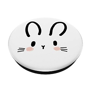Cute & Simple Bunny Rabbit Face Graphic PopSockets PopGrip: Swappable Grip for Phones & Tablets