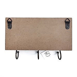 10 o'clock Decorative Key Holder & Dog Leash Hook Wall Mount for Entry Way, Kitchen, & Mudroom, His Hers & Paw Print Triple Hook, 10" x 5"