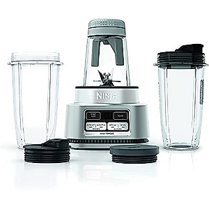 Ninja Foodi SS100 Stainless Steel Smoothie Blender Bowl Maker and Nutrient Extractor with 24-Oz Nutrient Extraction Cup, To-Go Lids and Hybrid Blades
