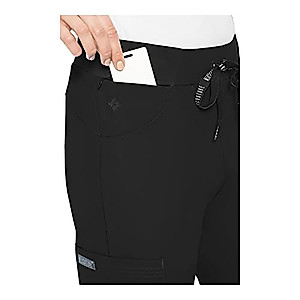 Med Couture Peaches Women's Yoga Waist Pant, Black, Large