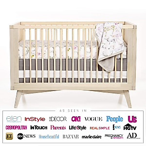 Oilo Baby Blanket, Luxury Soft Plush Backing & 100% Turkish Cotton Jersey Print, Double Layered, 30" x 40", Rolled Jersey Edge Trim, Machine Washable, Infant Blanket, Toddler Blanket, Woodland Fawn