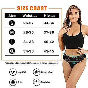 LEVAO Cotton Thongs Underwear for Women Breathable Thongs t Back Women No Show Thongs Panties Pack Medium