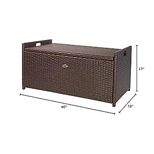 Barton 60 Gallon Deck Box, Outdoor Storage Box with Cushion, Large Outdoor Container for Patio Furniture Cushions, Garden Tools, Pool Accessories, Waterproof and UV Resistant