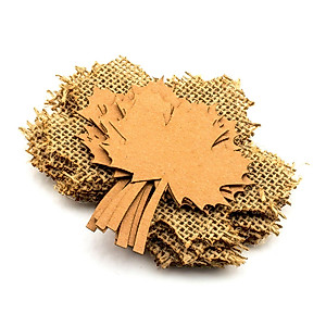 Summer-Ray 48pcs DIY Kraft Burlap Maple Leaf Wedding Place Cards for Rustic Garden Fall Theme Wedding Party