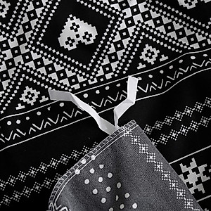 LAMEJOR Duvet Cover Set Queen Size Simplicity Black and White Striped Pattern Reversible Luxury Soft Bedding Set Comforter Cover (1 Duvet Cover+2 Pillowcases)